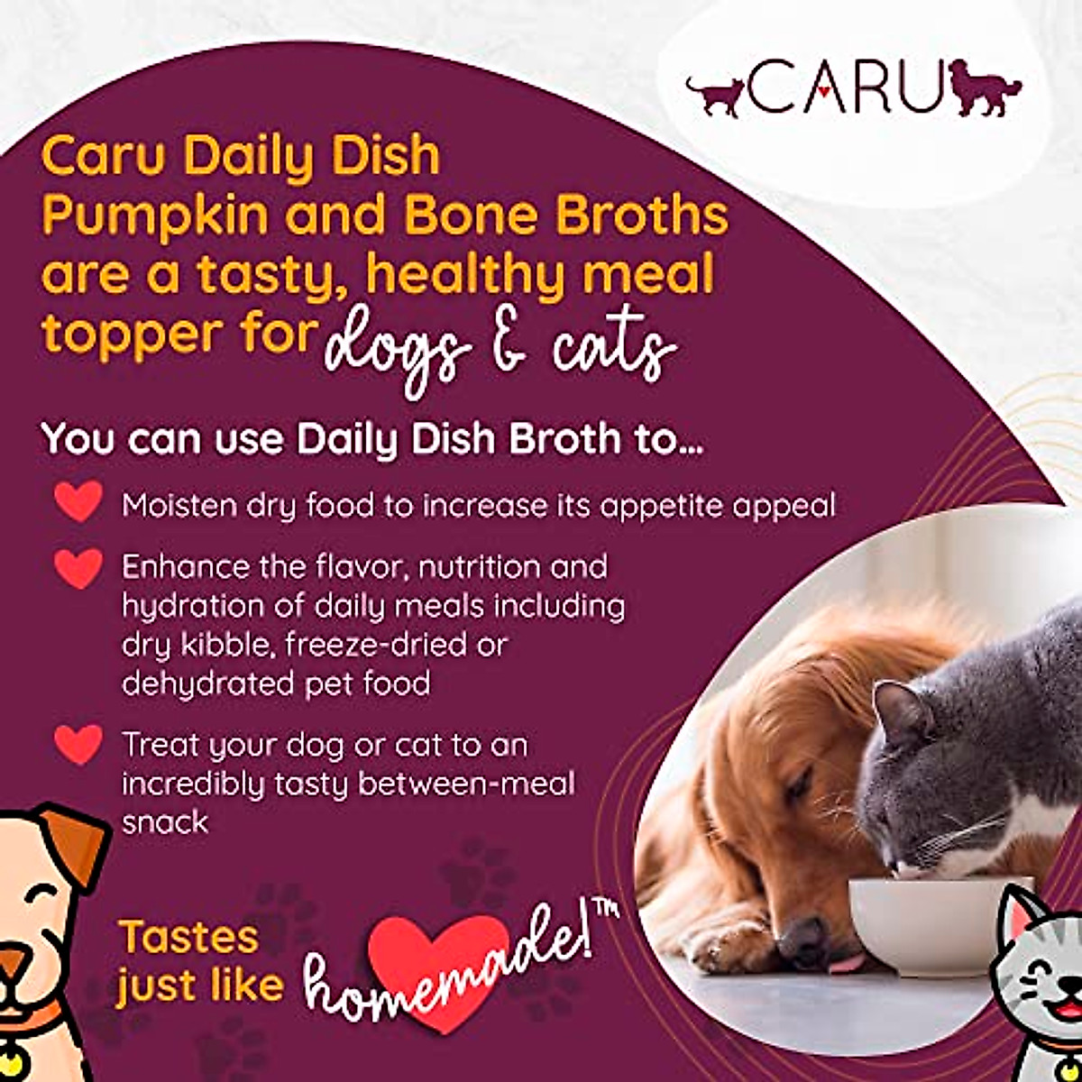 CARU - Daily Dish Pumpkin Broth Meal Topper for Dogs & Cats - Savory Pour-Over Broth - 1.1 lbs.