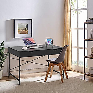 Home Computer Desk for Small Space Office Desk Corner Computer Desk Small Computer Desk with Drawer & Storage Shelves Computer Desk Computer Workstation Bedroom Laptop Desk Students Writing Desk Black