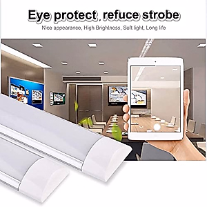 papasbox 10W LED Tube Light,1FT Led Shop Light Fixture,4000K Neutral White,11.81in 1200Lm LED Garage Closet Light Ceiling Light for Office Home Basement,No Plug,No Ground Wire