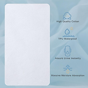 2 Pack Waterproof Crib Pad 27" x 50", Crib Mattress Protector Pad, Reusable Incontinence Flannel Crib Protector Pad for Baby, Toddler, Elders and Pets White