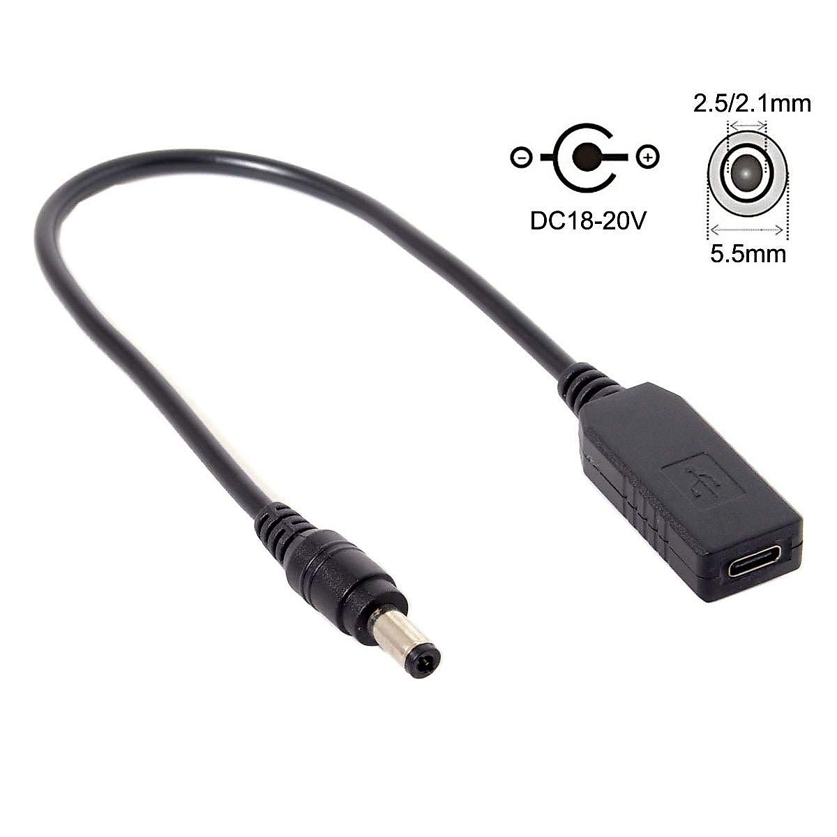 cablecc USB 3.1 Type C USB-C to DC 20V 5.5 2.5mm & 2.1mm Power Plug PD Emulator Trigger Charge Cable for Laptop