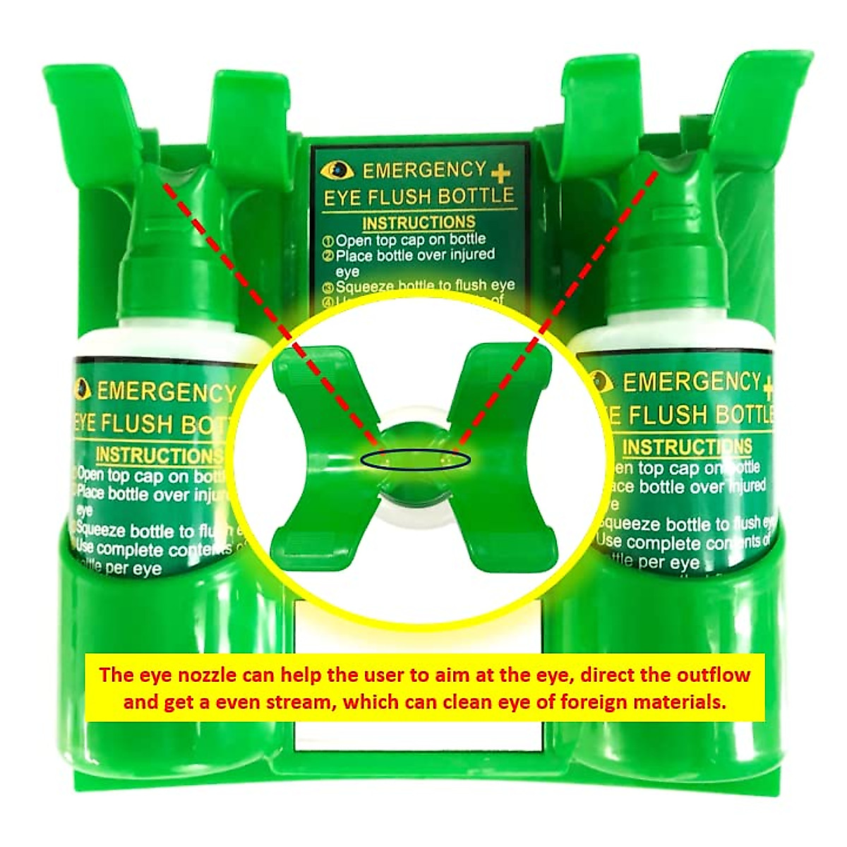 OYSTERBOY Portable Emergency Eye Wash Station Wall-Mounted First Aid Eye Wash Kit with Mirror & 2X 16oz Empty Bottles (No Eye Wash Solution Included) (Basic)