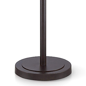 Franklin Iron Works Alamo Industrial Rustic Farmhouse Standing Floor Lamp 62" Tall Bronze Sheer Brown Organza Linen Fabric Double Drum Shades for Living Room Reading Bedroom Office House Home Decor