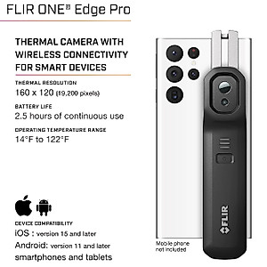 FLIR ONE EDGE PRO Wireless 160 × 120 IR camera with Ignite for iOS and Android