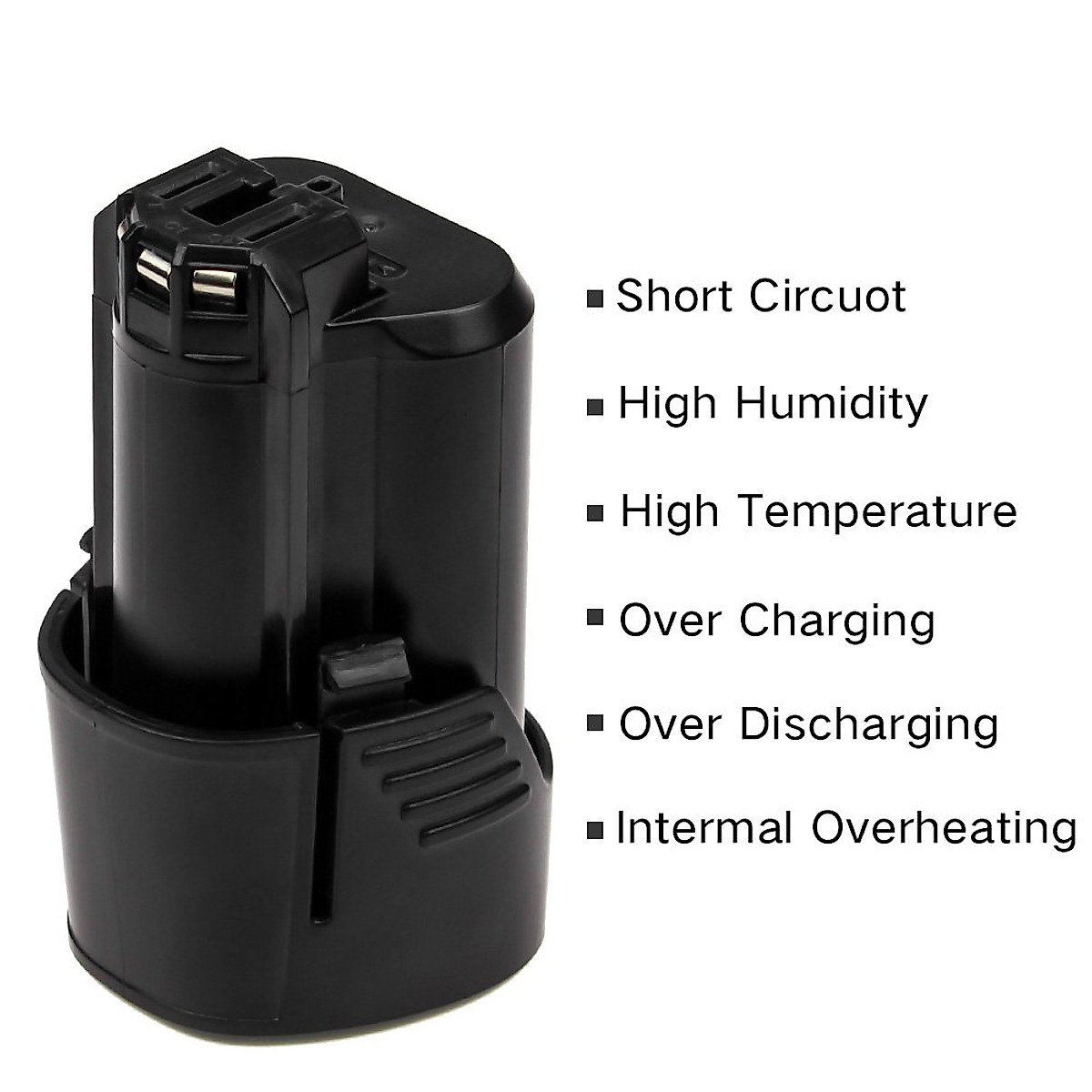 Munikind 2 Packs 2500mAh BAT411 Replacement Battery Compatible with Bosch 12V Battery 12V/10.8V Lithium BAT420 BAT411A BAT412