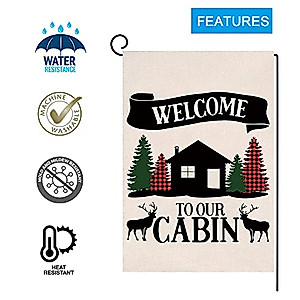 Cabin House Decor Welcome To Our Cabin Garden Flag Cabin Decor Housewarming Gift (Welcome To Our Cabin)