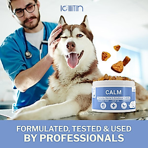 Lollitin Calming Chews for Dogs - Separation Anxiety, Grooming, Fireworks, Storms, Barking - Reduce Stress, Tension - All-Natural - Duck Flavor - 120 Chews - Small, Medium, Large Dogs, All Breeds