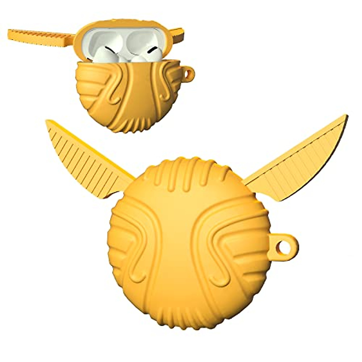 Airpods 3rd Generation Case,3D Silicone Fashion Cool Air pods Cover,Stylish Unique Golden Flying Ball Funny Fun Design Designer for Men Youth Teen Boys Kids(Yellow)