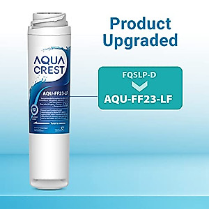 AQUA CREST FQSLF, FQSVF Under Sink Water Filter, Replacement for GE FQSLF, FQSVF, FQSVN, FQROPF, GXSV65R Undersink Water Filter, NSF 42 Certified (2 Pack), Model no.AQU-FF23-LF