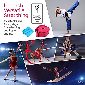 Premium Door Leg Stretcher: Stretching with Leg Flexibility Trainer, Dance Stretching Equipment: Splits Trainer Bands for Stretching in Ballet, Cheerleading, Gymnastics, Cheer Dancers Stuff, Door Stretch Strap