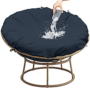 Qaworci Papasan Chair Cushion Cover Only, 55 in Papasan Chair Cushion Cover Water Resistant, Zippered Papasan Chair Covers, Washable Papasan Covers with Straps(Blue)