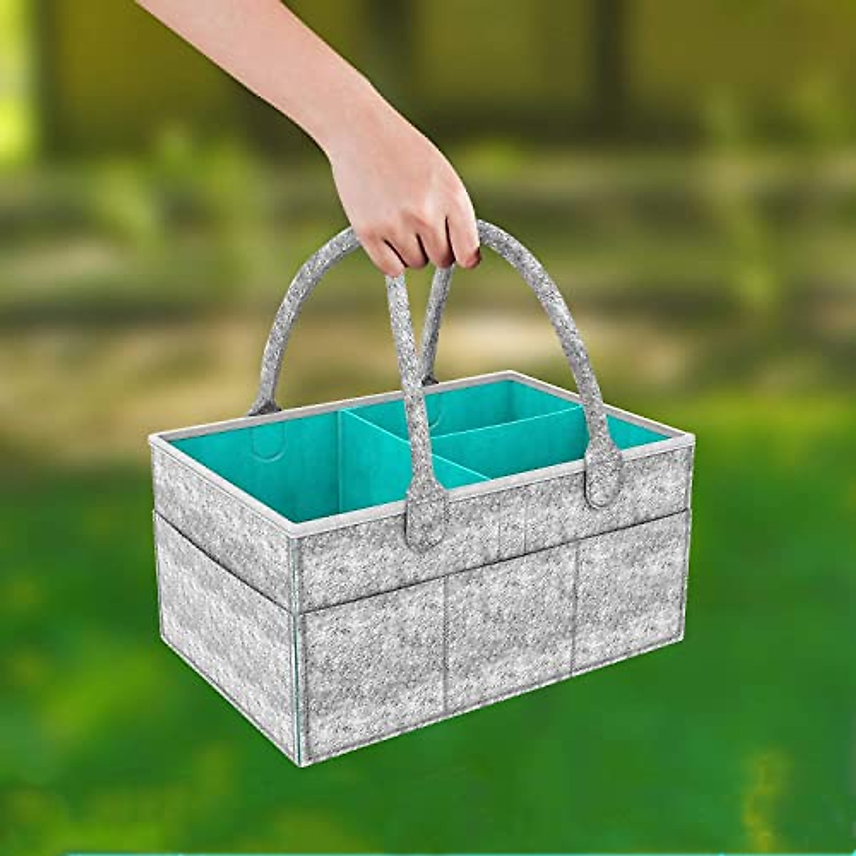 AIMIUKIDS Diaper Caddy - Nursery Storage Bin and Car Organizer for Diapers and Baby Wipes Gift Registry For Baby Shower, Nursery Organizer, Neutral Baby Gift Basket, Changing Table Organizer Pink