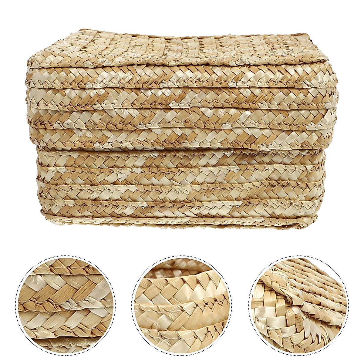 DOITOOL Wicker Storage Baskets 1pc Straw Storage Basket Wicker Child Cosmetic Wedding Wedding Basket