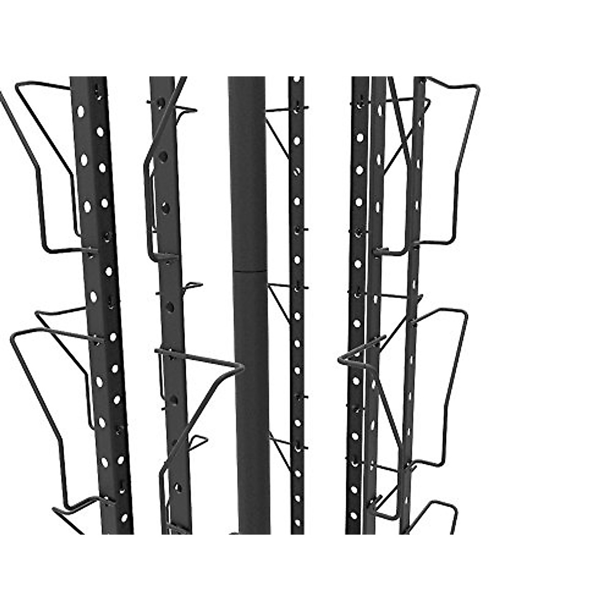 Up to 9.9" Wide 16 Adjustable Pockets Display Rack, Greeting Post Card Christmas Holiday Spinning Rack Stand. Pocket Size: 4.5-9.9" Wide X 5.8" Tall, 16 Pockets 11602-L-DOUBLE-BLK-NPF-SL