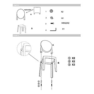 Efavormart Pack of 1 | Clear Transparent Banquet Ghost Chair Armless Stacking Accent Chair with Oval Back Acrylic, Invisible Plastic Construction, Unique Style