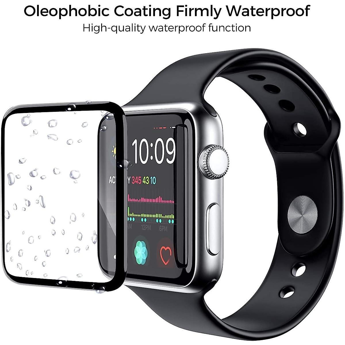 [3 Pack] for Apple Watch Screen Protector 44mm Series 6/SE/5/4 Screen Protector Full Coverage Anti-Scratch and Anti-Fingerprint Bubble-Free for Apple Watch 44mm HD Screen Protector (Transparent)