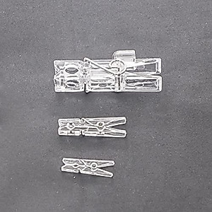 Clear Photo Clips, 20/50/100Pcs Mini Transparent Plastic Clothespins Hanging Multi-Functional Picture Clips for Office, Home, Arts(3.4cm 20pcs)