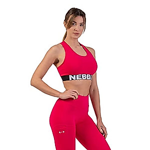 NEBBIA Medium Impact Cross Back Sports Bra 410 Pink