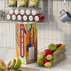TCHCWYS 4 Pack Stackable Soda Can Organizer with Lids, Refrigerator Organizer Bins, Can Holder Dispenser for Refrigerator, Pantry, and Cabinets, BPA-Free, Holds 12 Cans Each (4)