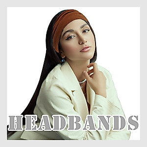 FULZTEY Wide Headbands for Women Neutral Head Band Extra Soft Hairbands Elastic Yoga Workout Hair Wraps White Turban Thick Knotted Bandanas Trendy Hair Accessories for Adult Teenager 4pcs