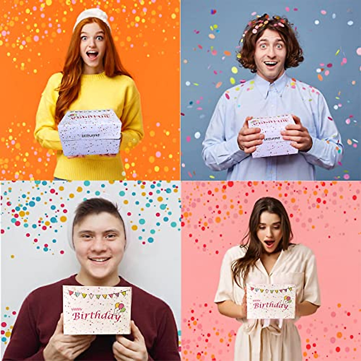 Three Foot Cat Lovely Pop up Confetti Gift Box 7.28x5.51x4.33 inches, Birthday Surprise Confetti Gift Box Surprise Mischievous Box for Kids,Girl, Party Any Occasion