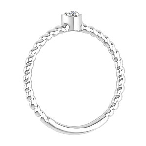 FINEROCK 0.05 cttw Diamond Promise Ring Band in 10K White Gold - IGI Certified (Ring Size 4) (I1-I2 Clarity)