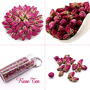 Rose Bud Tea Dried Red Rose,MQUPIN Rose Tea 100% Natural Pure Flower Edible Buds Tea Culinary Food Grade Red Rosebud for Drinking DIY Gift (250g/3Packs)