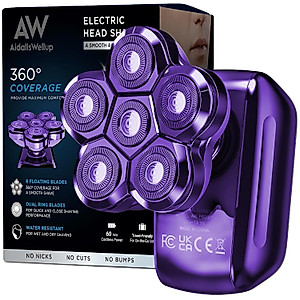 AxiomWarrior Head Shavers for Bald Men: Rechargeable Waterproof Electric Head Shaver for Close Smooth Shaving, No Cuts, Wet/Dry Use, Easy Control