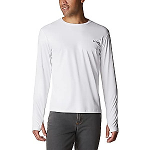Columbia Men's M Sun Deflector Summerdry Long Sleeve Shirt, White, X-Large