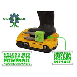 MAGNETIC Bit Holder for Craftsman V20 Drill/Driver, Side Mounted, Strong Magnets, Low Profile Design - Galactic Gadgets (Red)