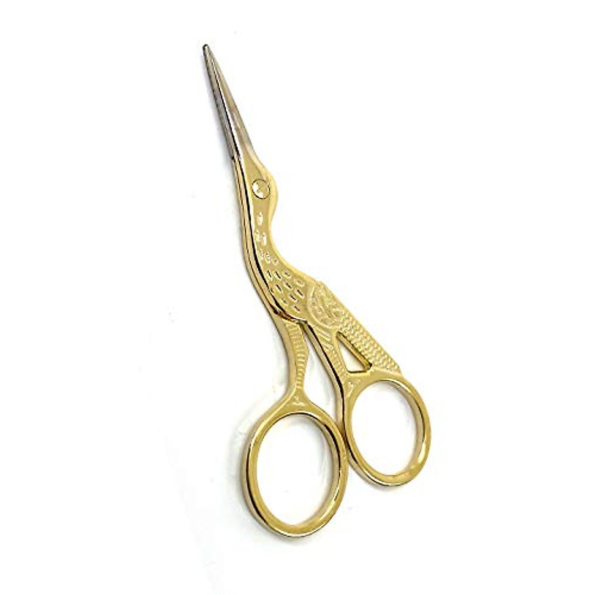 SEW TRENDS SCISSORFOBZ 3.5" Scissors Gold Stork Crane Design Handmade Stainless Steel Sharp Tip Sewing Embroidery Quilting Craft Dressmaker- #SCISR-01