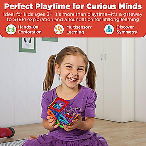 Magformers Basic Set (14-pieces) Magnetic Building Blocks, Educational Magnetic Tiles Kit , Magnetic Construction STEM Toy Set