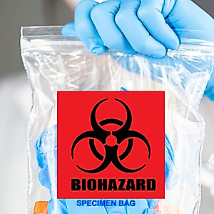 2" x 2" Biohazard Stickers - 250 Labels, Universal Symbol, Coated Paper Signs for Labs, Hospitals & Industrial Use