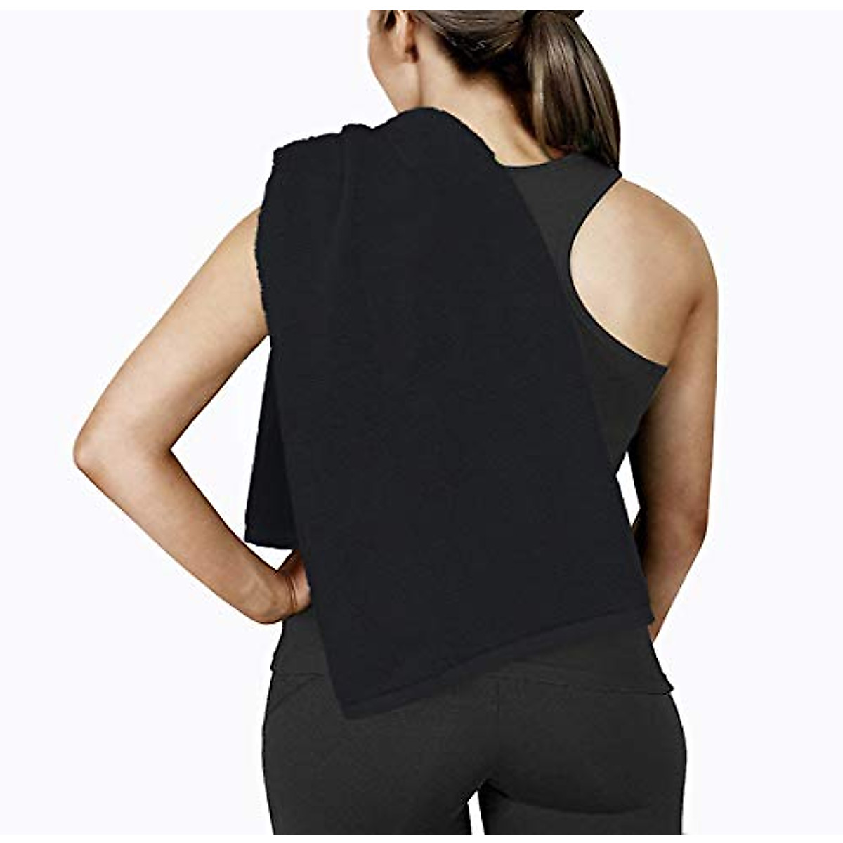 GLAMBURG 100% Cotton 6 Pack Bath Towel Set, Ultra Soft Bath Towels 22x44, Towels for Gym Yoga Pool Spa, Quick Drying & Highly Absorbent - Black