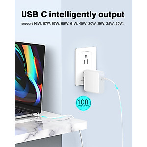 Charger for MacBook Pro 10FT, 96W USB C Charger Power Adapter for MacBook Pro 16, 15, 14, 13 inch 2023, 2022 2021, 2020, 2019, M1 M2 MacBook Air, LED, 5A USB-C Cable Charging as Fast as MagSafe 3