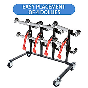 biosp Car Dolly Rack, Jack Stands Cart Storage Rack, Hydraulic Trolley Organizer Holder, Four Wheel Dollies Capacity, Four 360-Degree Rolling Casters, 31''*19''*4'', Transporter Trailer Accessories