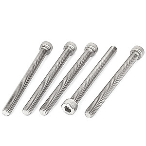 uxcell M8 x 90mm 1.25mm Pitch Stainless Steel Hex Socket Head Cap Screws 5pcs