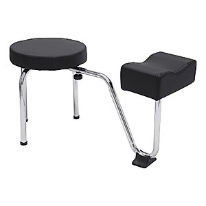 HuaShuani Pedicure Foot Rest Stool Chair,Professional Manicurist Pedicure Stool,Adjustable Leg Rest PVC Pad Pedicure Foot Rest Stand for Nail Tech Spa Beauty Salon Studio Equipment Supplies (Black)