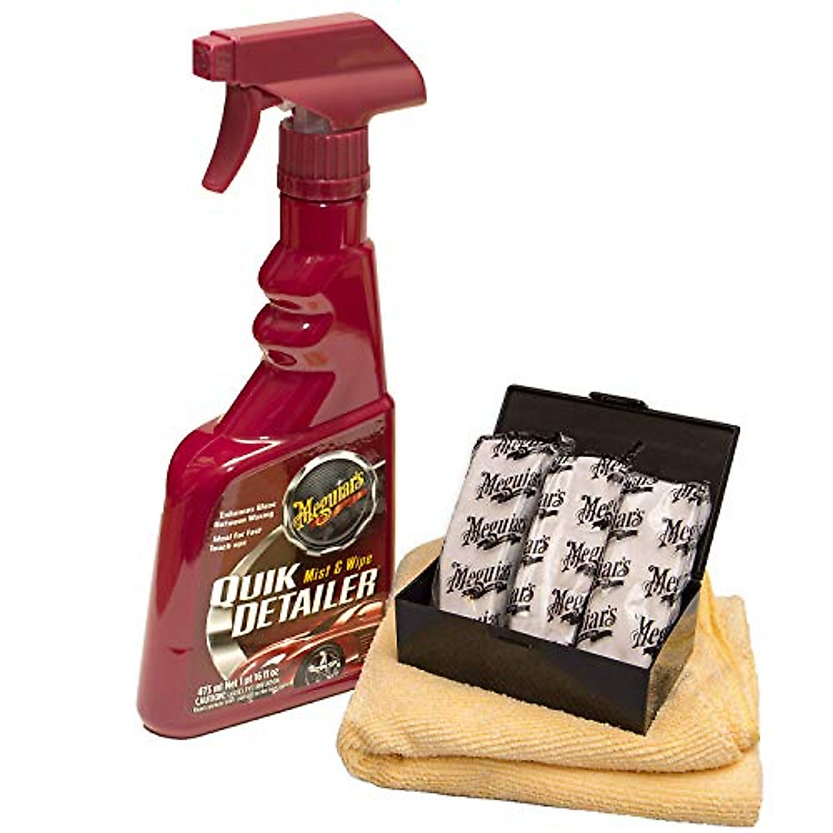 Meguiar's G10240 Smooth Surface XL Clay Kit - Includes 240 Grams of Clay Bars, Quik Detailer Spray Bottle and Microfiber Towel