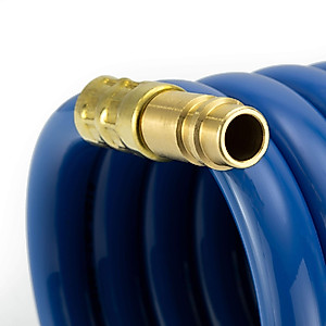 RecPro RV Exterior Shower Hose | 15' Blue Coiled Hose | Optional Flexible Quick Connect Sprayer | UV Resistant (No Sprayer)