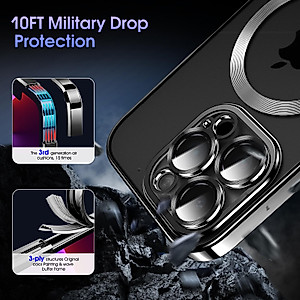 DOSNTO Magnetic for iPhone 13 Pro Max Case with MagSafe [ Integrated Camera Protecion] Translucent Matte Soft Slim Cover, 10FT Military Grade Drop Tested [Anti-Scratch] Wireless Charging