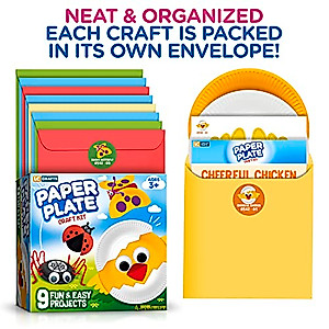 Arts and Crafts for Toddlers, Create Animal Crafts from Paper Plates, Includes All Supplies and Instructions, Best Craft Project Kit for Ages 2-5