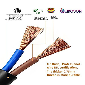 EIKOSON 𝟒𝟖𝑭𝑻 LED Outdoor String Lights with 𝟮𝟰 Weatherproof Shatterproof Edison 𝑳𝑬𝑫 𝑩𝒖𝒍𝒃𝒔(2 𝑺𝒑𝒂𝒓𝒆)，Commercial Grade Waterproof Hanging Lights for Backyard Porch Balcony Party