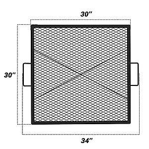 onlyfire X-Marks Square Fire Pit Cooking Grate, 30-Inch