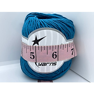 Dark Turquoise Blue Alara - DK Weight Cotton Blend Yarn 50 Grams (1.75 Ounces) 140 Meters (153 Yards)