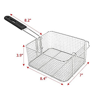 ROVSUN 11.4QT/10.8L Electric Deep Fryer w/Basket & Lid, Commercial Countertop Stainless Steel Kitchen Fat Fryer Frying Machine for French Fries, Donuts and More, Adjustable Temperature, 2500W