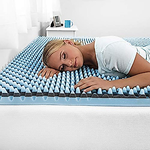 SensorPEDIC 2.5" Sensorwell Charcoal Hybrid Memory Foam Mattress Topper - King, Gray