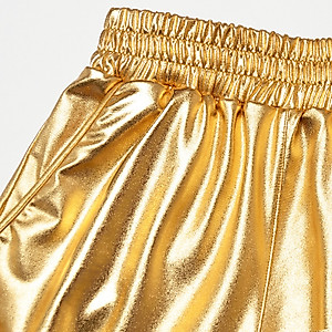 Big Girls Metallic Shorts Gold Hot Pants Shiny Sparkly Festival Outfits 10 11