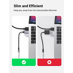 UGREEN USB to 3.5mm Jack Audio Adapter USB Sound Card Support Mic TRRS Headphone DAC 24bit 96kHz Nylon Braided USB to Aux Jack Compatible with Windows Mac Linux PC PS5 PS4 Switch Speaker, 9.8 Inch