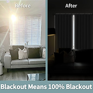 BGment Pure White 100% Blackout Curtains for Bedroom, Black Out Living Room 84 inch Panels with Thermal Liner, Rod Pocket and Back Tab Double Layer Room Darkening Drapes, 2 Panels, Each 52 x 84 Inch